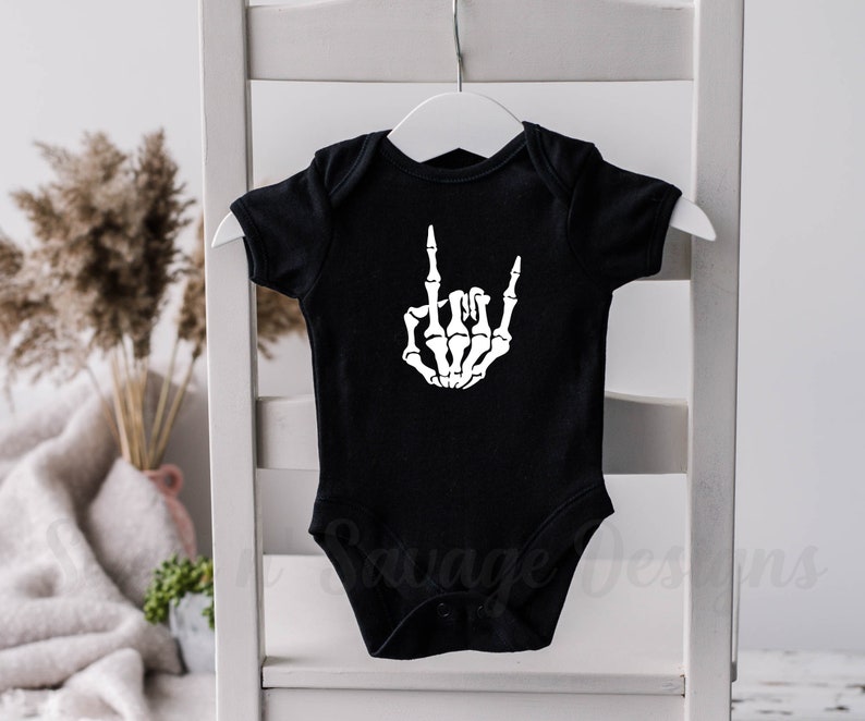 Rock on Onesie®, Skeleton Onesies®, Baby Shower Gifts, Goth Punk Onsie ...