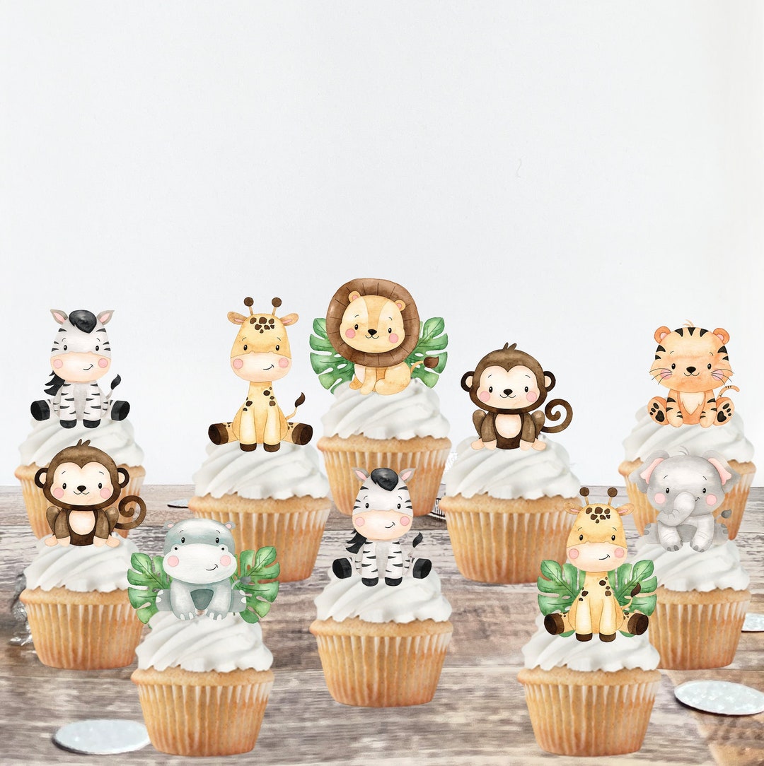 Safari Cupcake Toppers, Set of 12 - Etsy