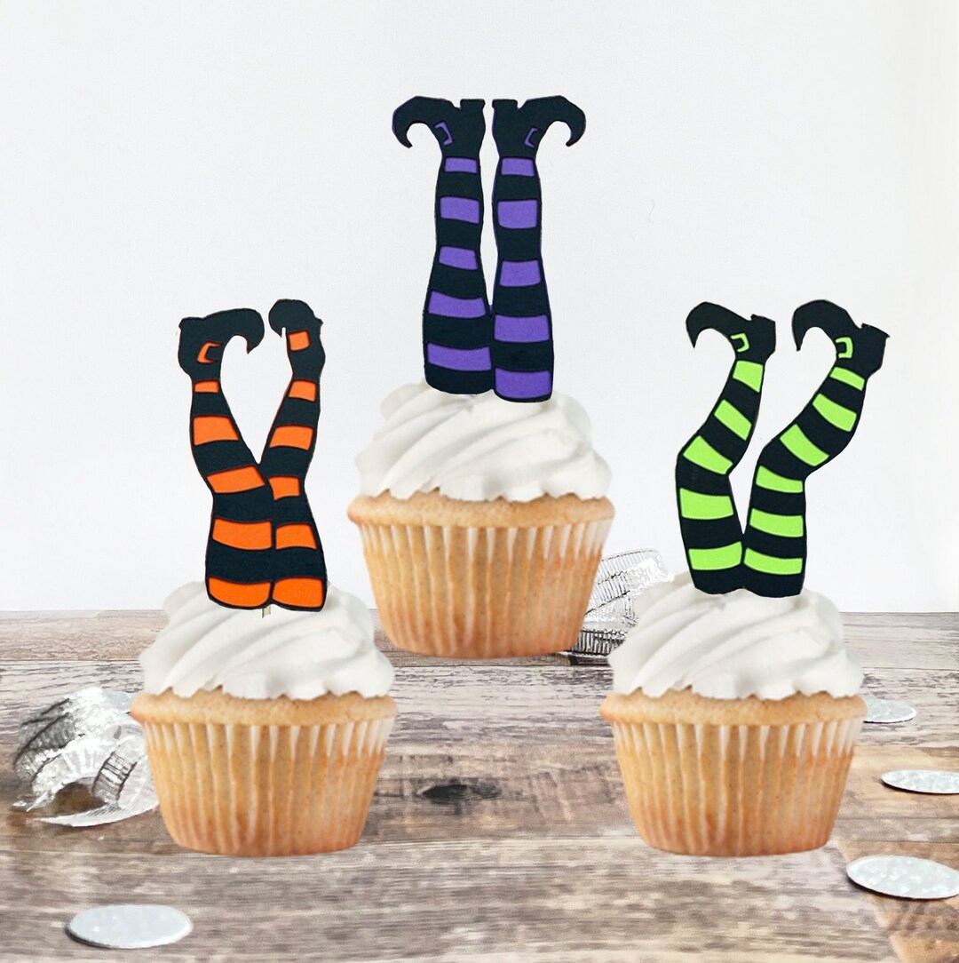 Halloween Witches Legs Cupcake Toppers - Etsy