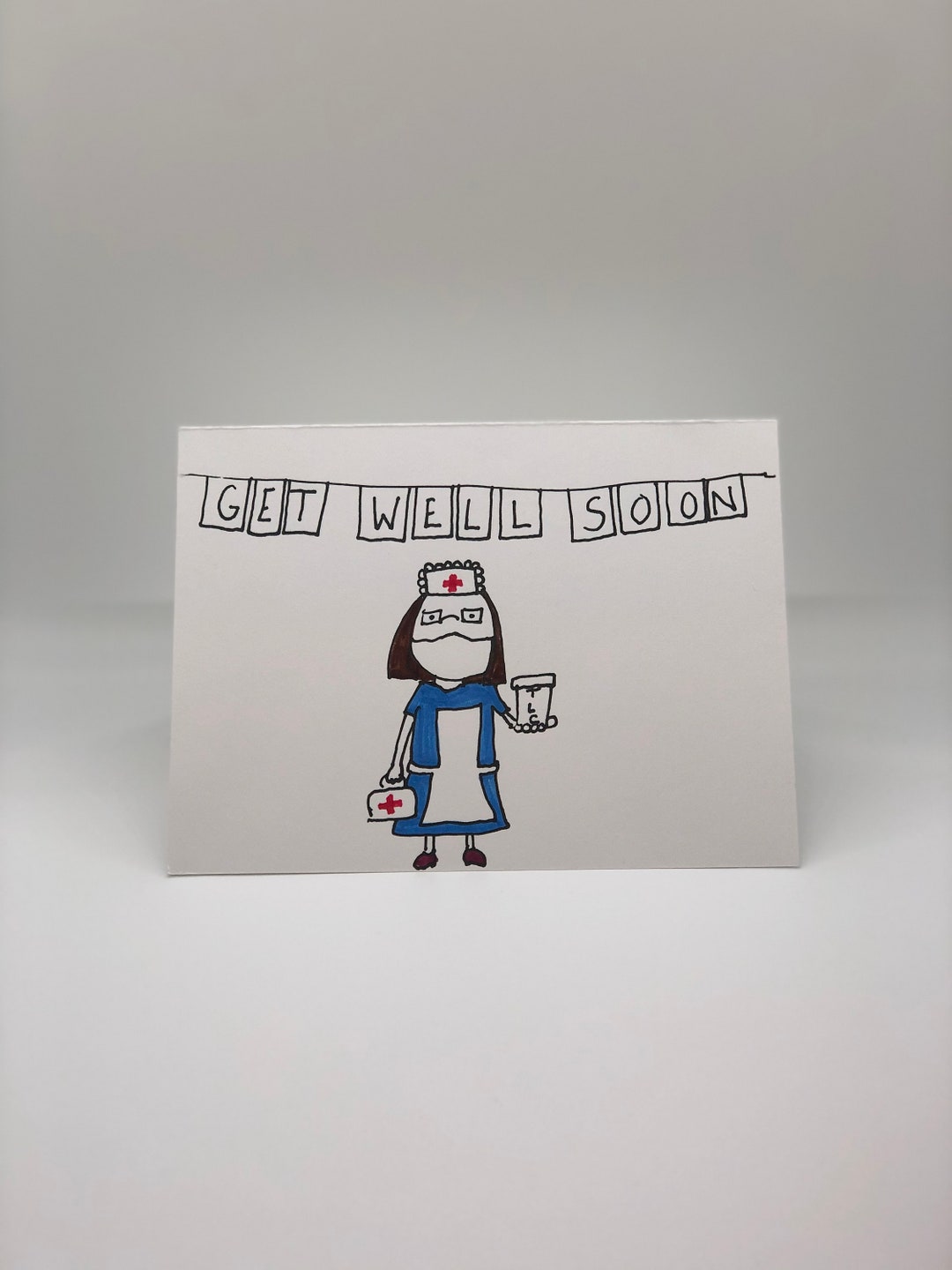 Get Well Soon Nurse Card - Etsy
