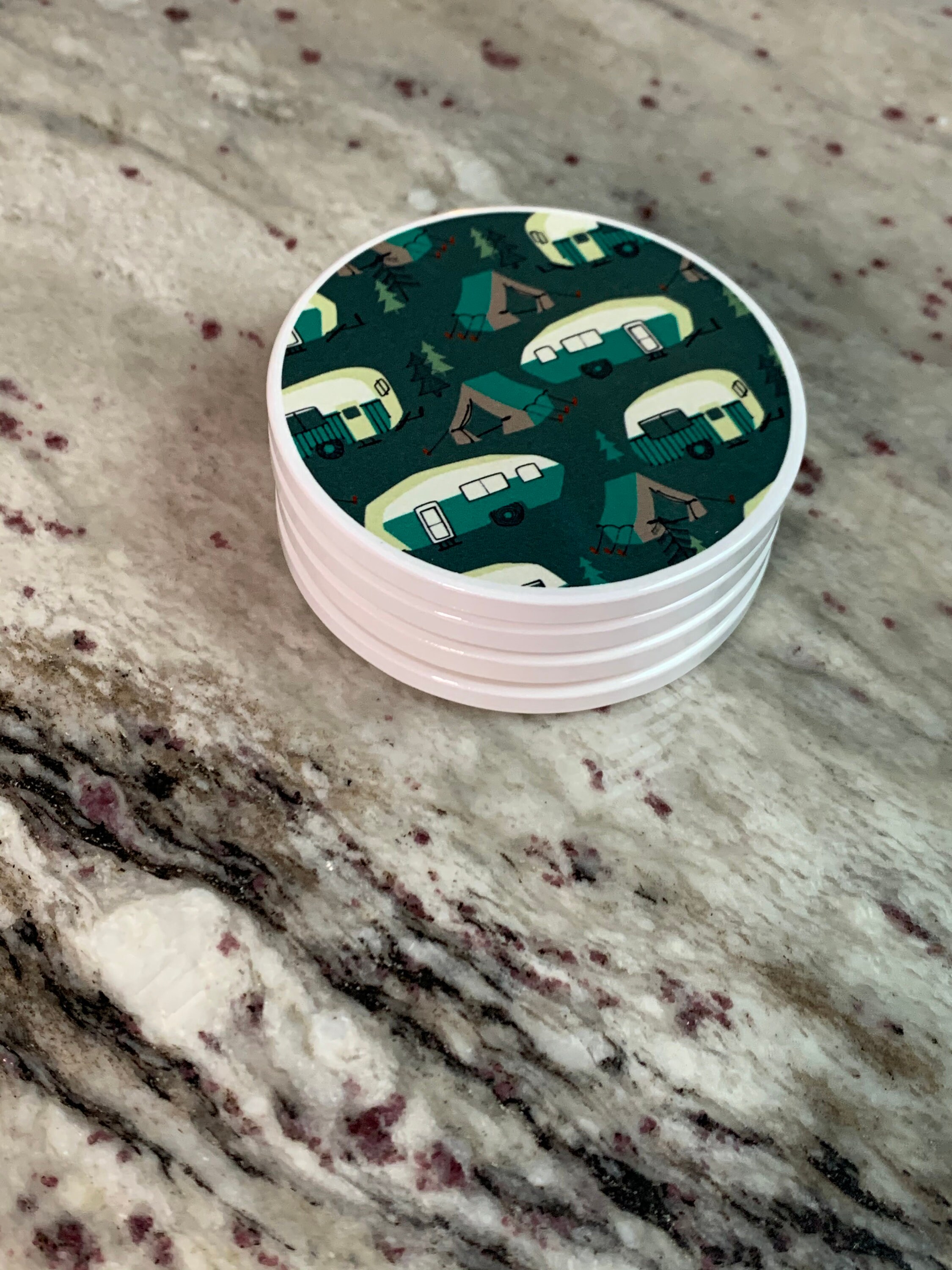 Camping Themed Coasters, Infusible Ink Coasters, Set of 4 Coasters - Etsy