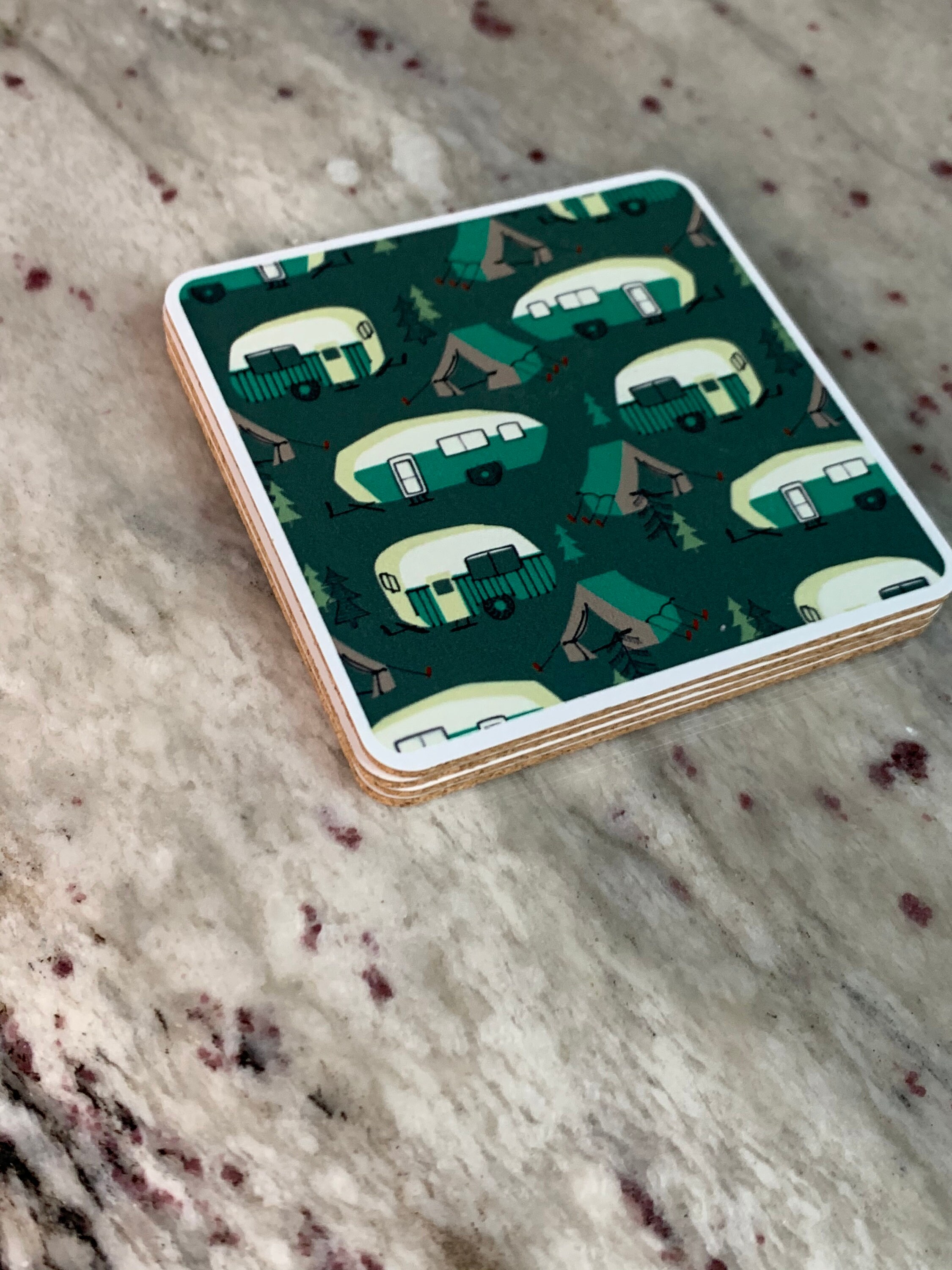 Camping Themed Coasters, Infusible Ink Coasters, Set of 4 Coasters - Etsy