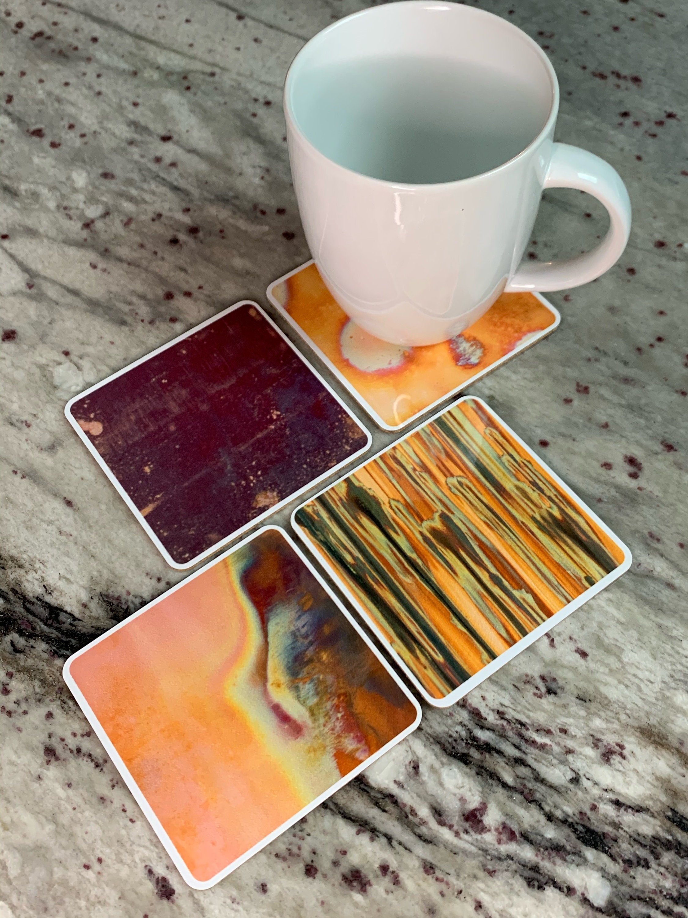 Copper Burnish Design Coaster Set, Infusible Ink Coasters, Set of 4 ...