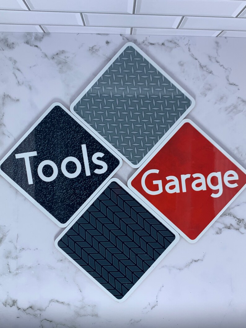 Mechanic Garage Coasters Set of 4 Coasters Father's - Etsy
