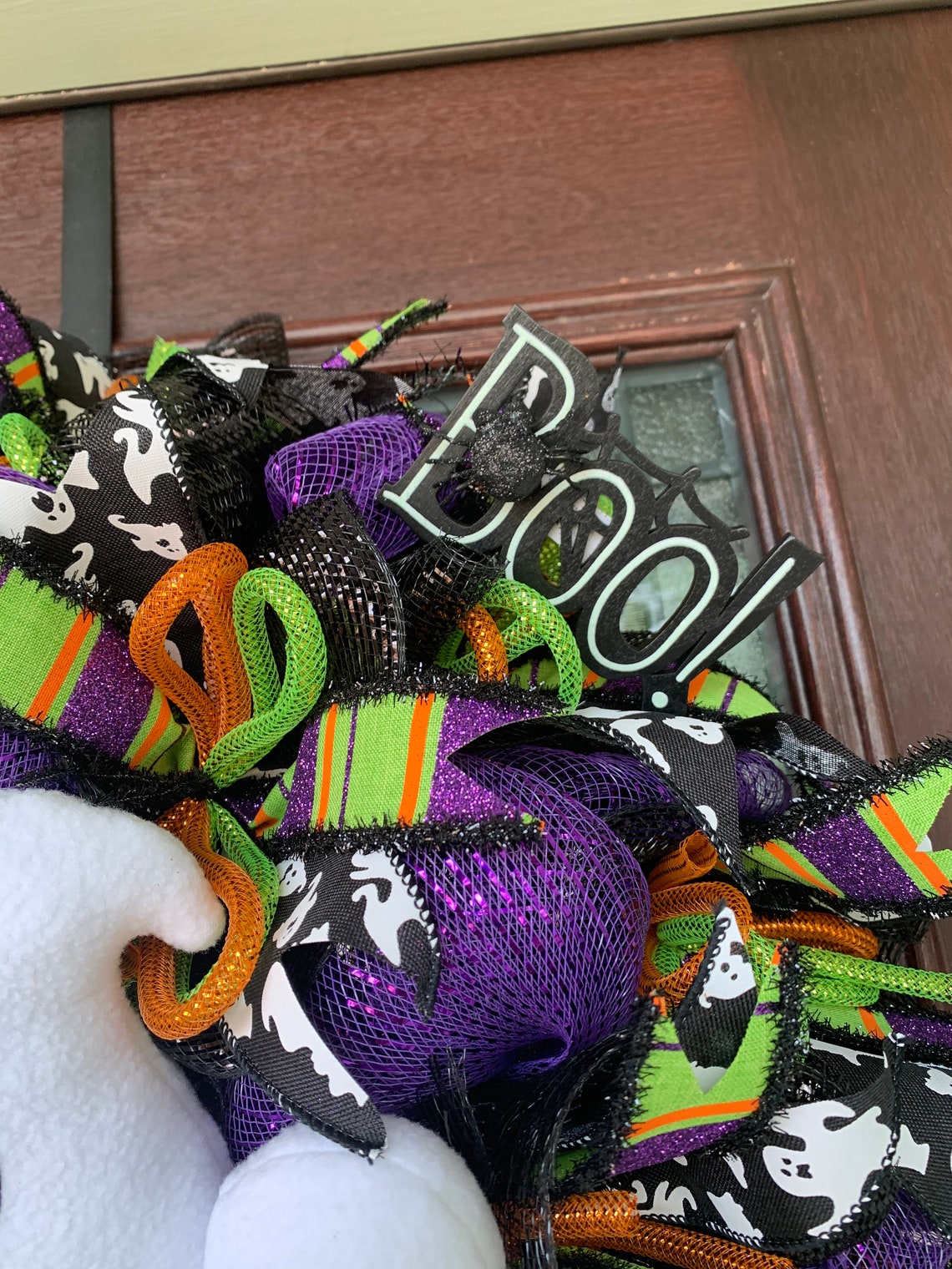 Halloween Wreath Ghost Wreath Halloween Wreath Mesh - Etsy