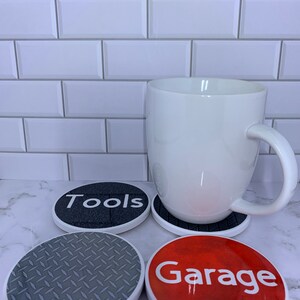 Mechanic - Garage Coasters, Set of 4 Coasters, Father's Day Coasters - Etsy