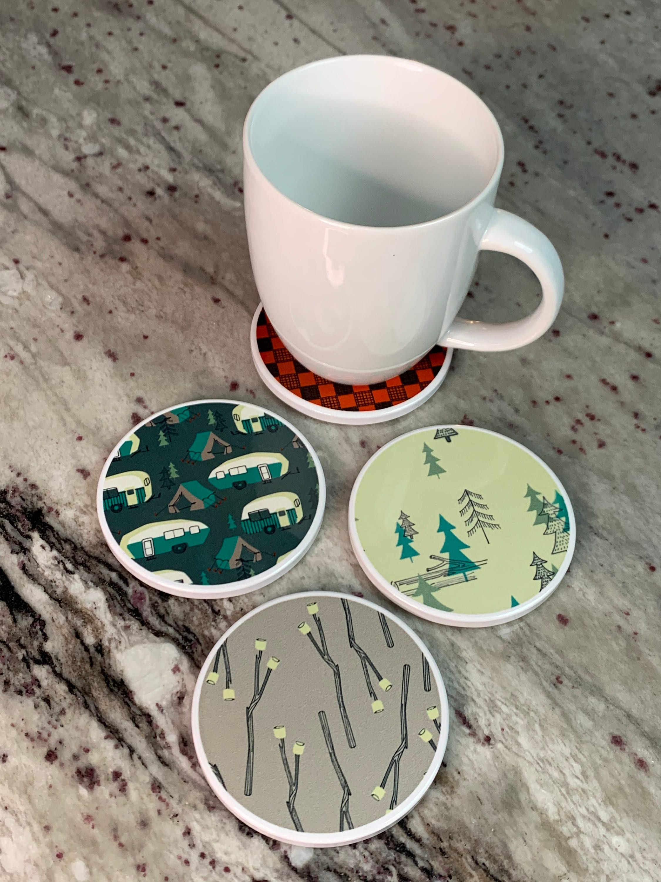 Camping Themed Coasters, Infusible Ink Coasters, Set of 4 Coasters - Etsy