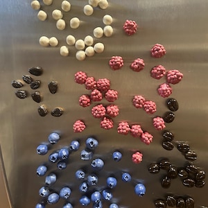 Blueberry, Raspberry, Coffee Beans, Chocolate Dipped Almonds and Snow ...
