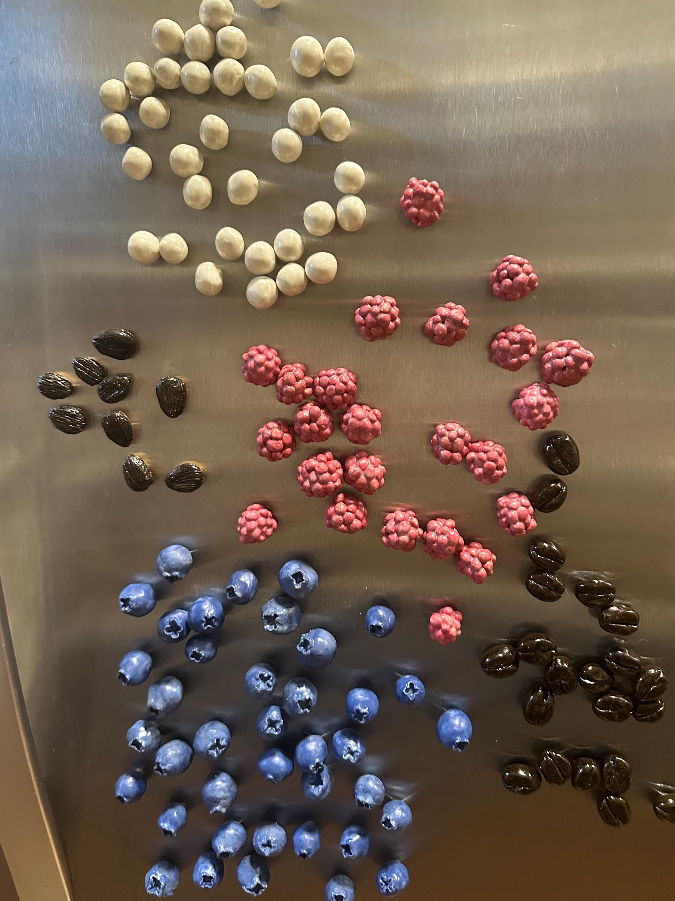 Blueberry, Raspberry, Coffee Beans, Chocolate Dipped Almonds and Snow ...