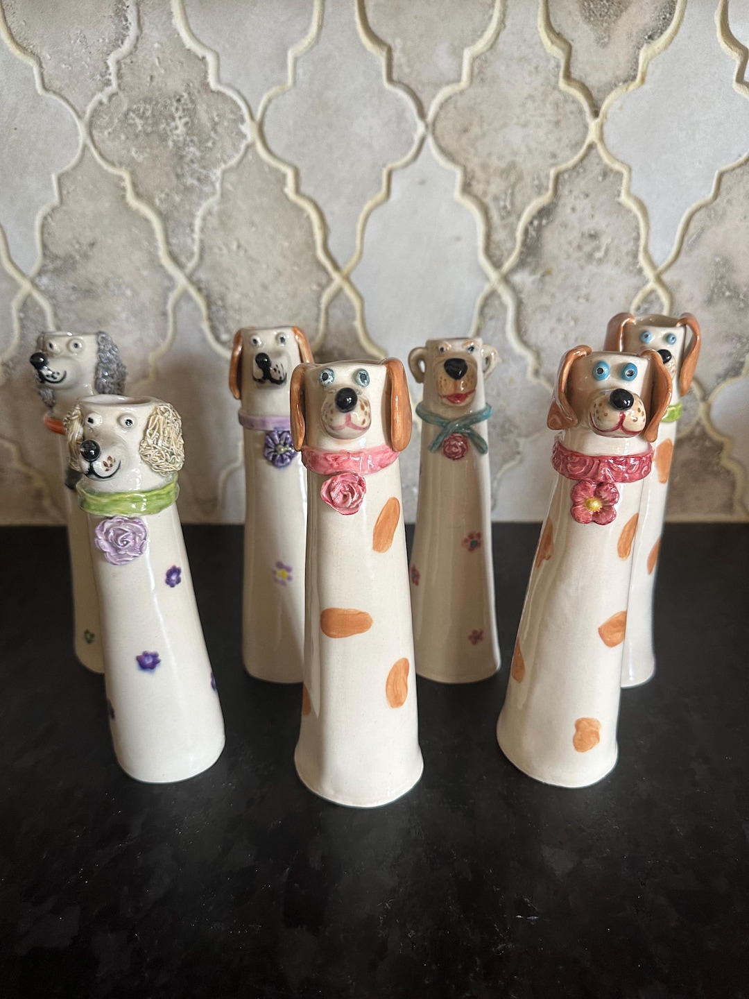 Whimsical Stoneware Dog Vases - Etsy