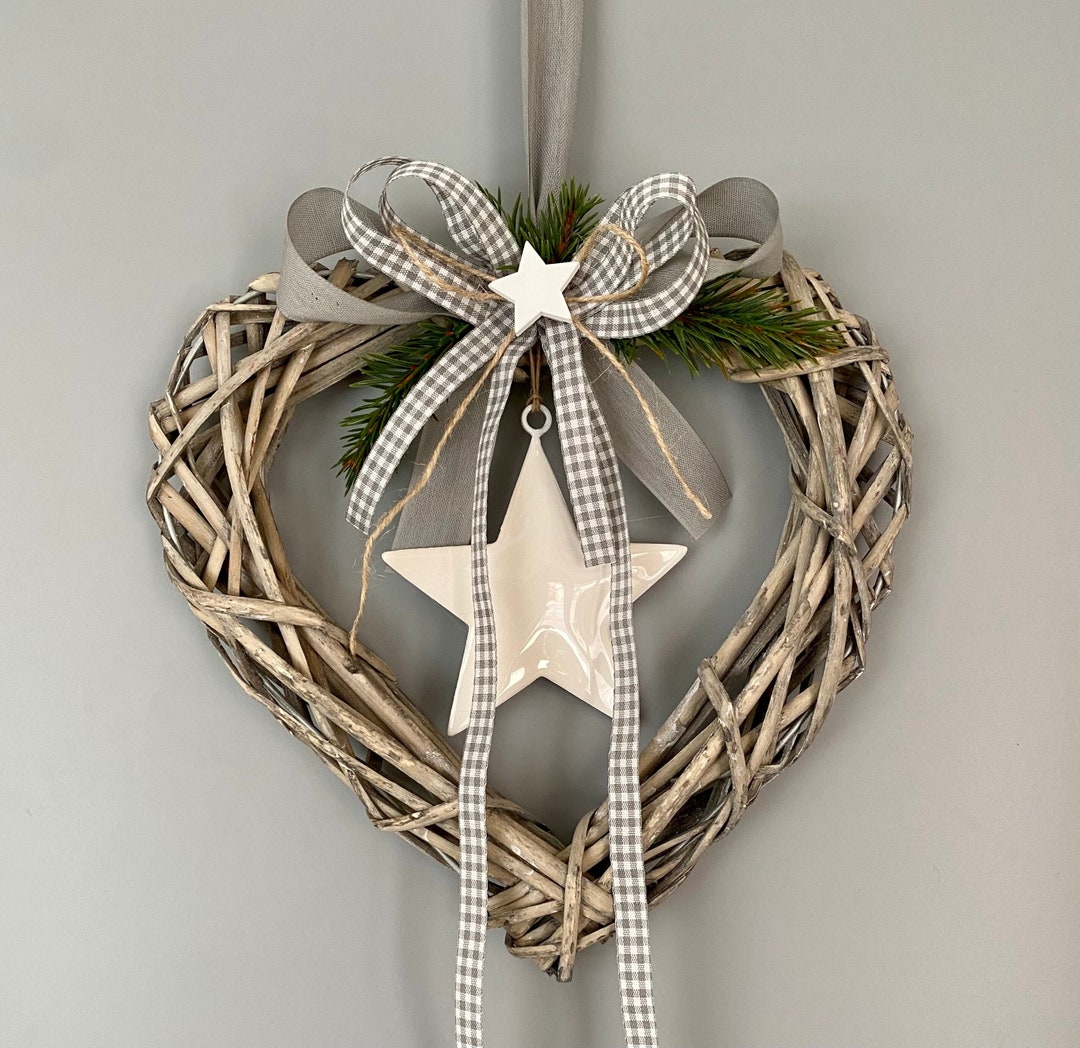 Christmas Door Wreath Advent Heart Christmas Decoration Door - Etsy