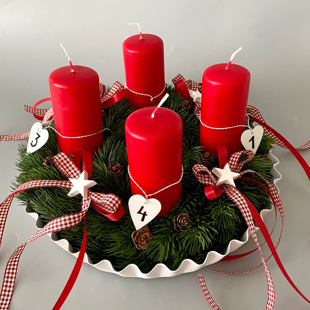 Advent Wreath, Advent Table Decoration, Christmas Wreath With Candle ...