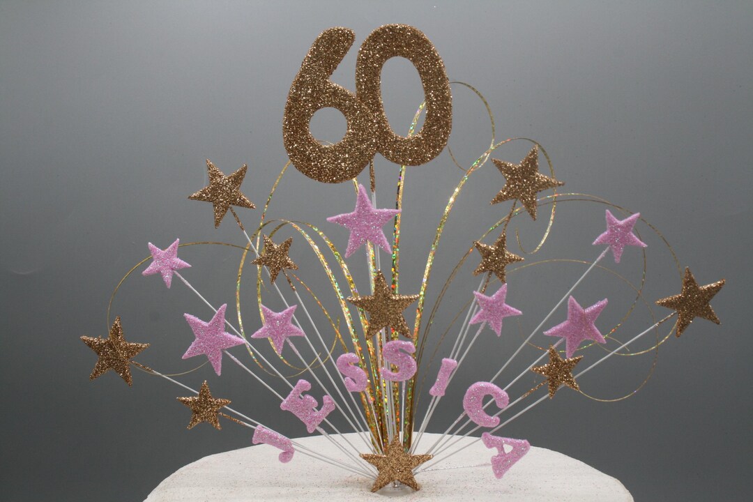 Personalised Cake Topper Toppers Hearts Stars Custom Cake Decoration ...