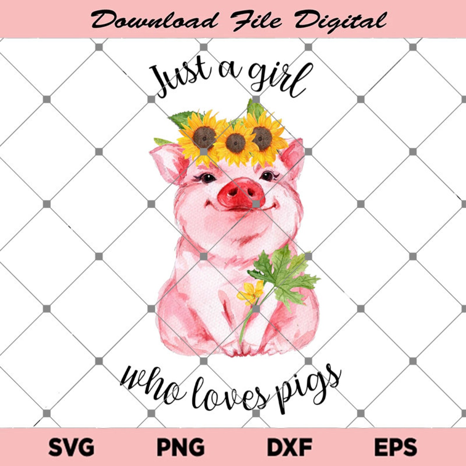 PNG File, Just A Girl Who Loves Pigs Png, Pig Png, Cute Pig Png, Pig ...