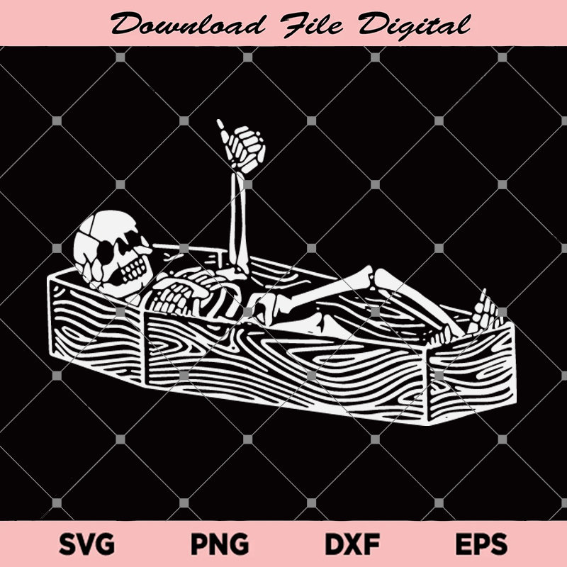 Skull Svg, Skeleton is in the Coffin Halloween Svg, Halloween Horror ...