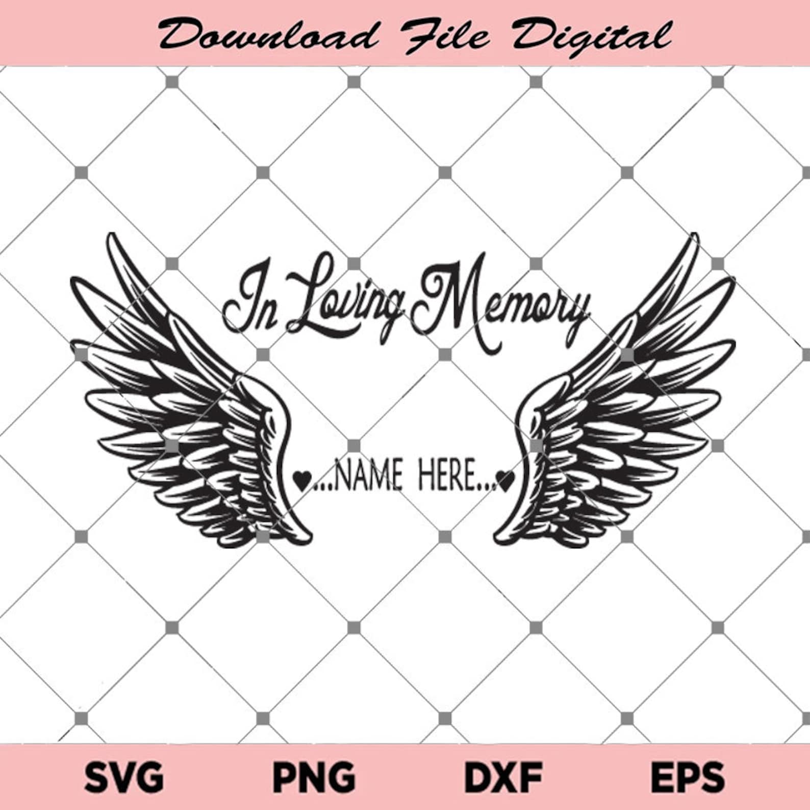 Memory Day Svg, Custom Name Svg, Angel Svg, Customizable, Memorial Svg ...