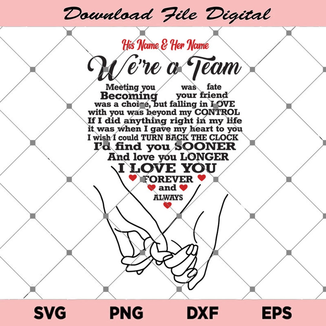 We're A Team Svg, Custom Name We Are A Team Promise Hand in Hand Svg ...