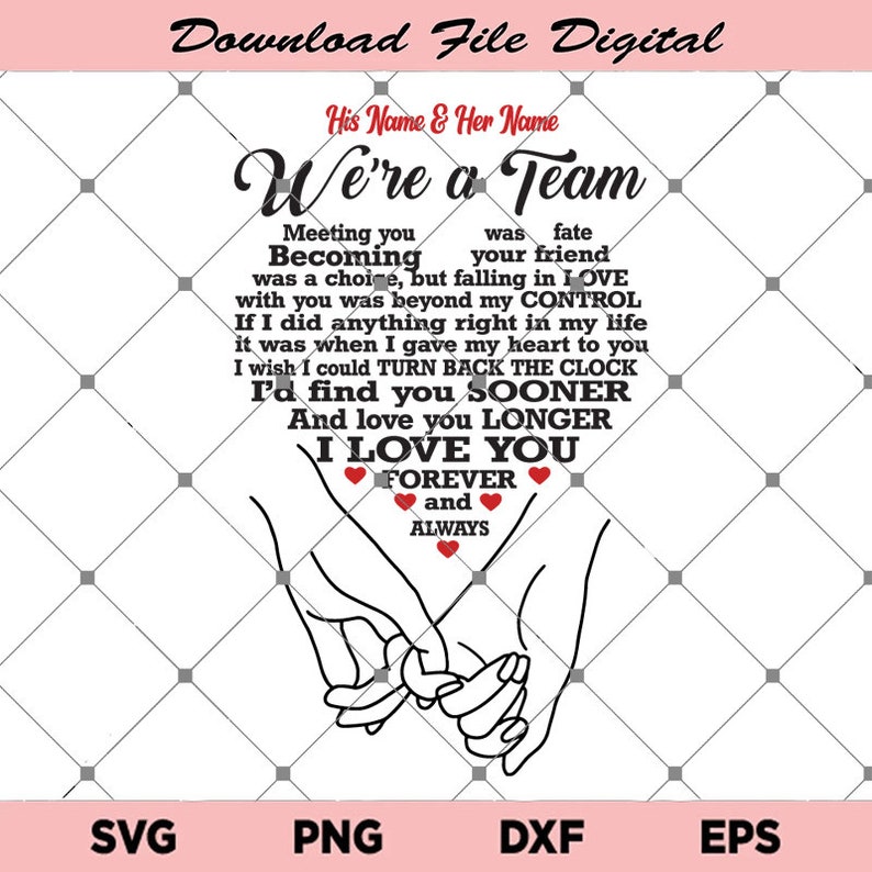 We're A Team Svg, Custom Name We Are A Team Promise Hand in Hand Svg ...