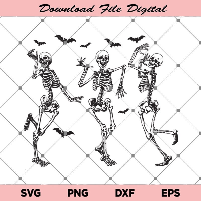 Dancing Skeleton Bats Svg - Etsy