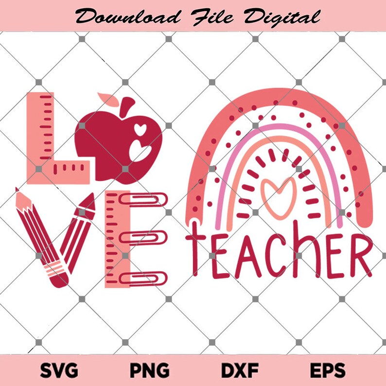 Teacher Valentine Svg Bundle, Teacher Svg, Teacher Love Svg, Happy 100 ...