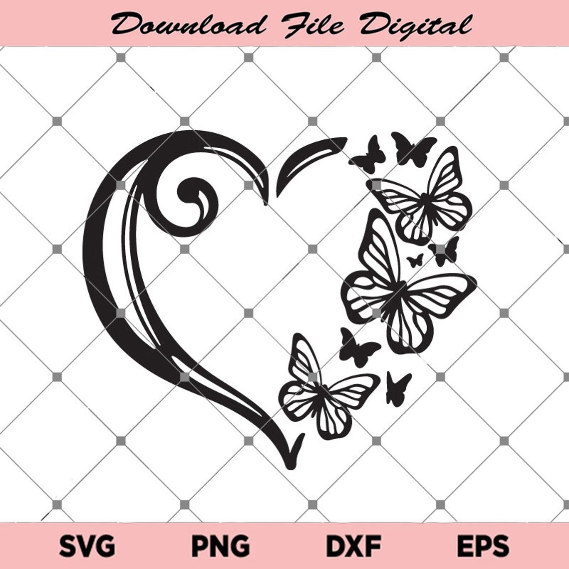 Heart Butterfly Svg, Love Butterfly Svg, Heart Svg, Butterfly Svg ...