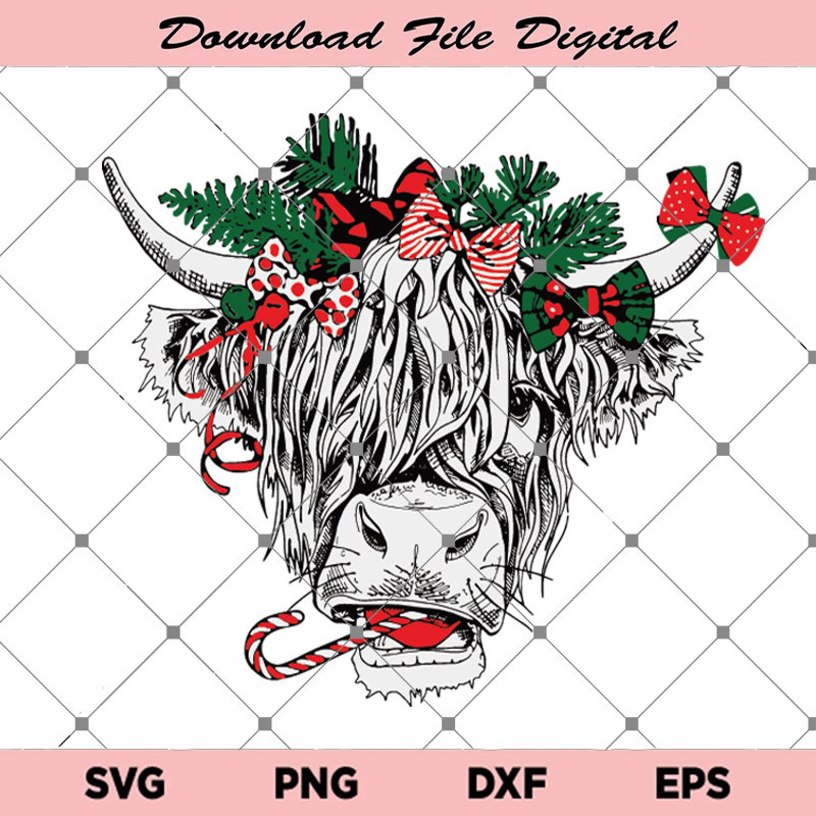 Christmas Cow Svg, Merry Christmas Svg, Funny Cow Christmas Svg, Merry ...
