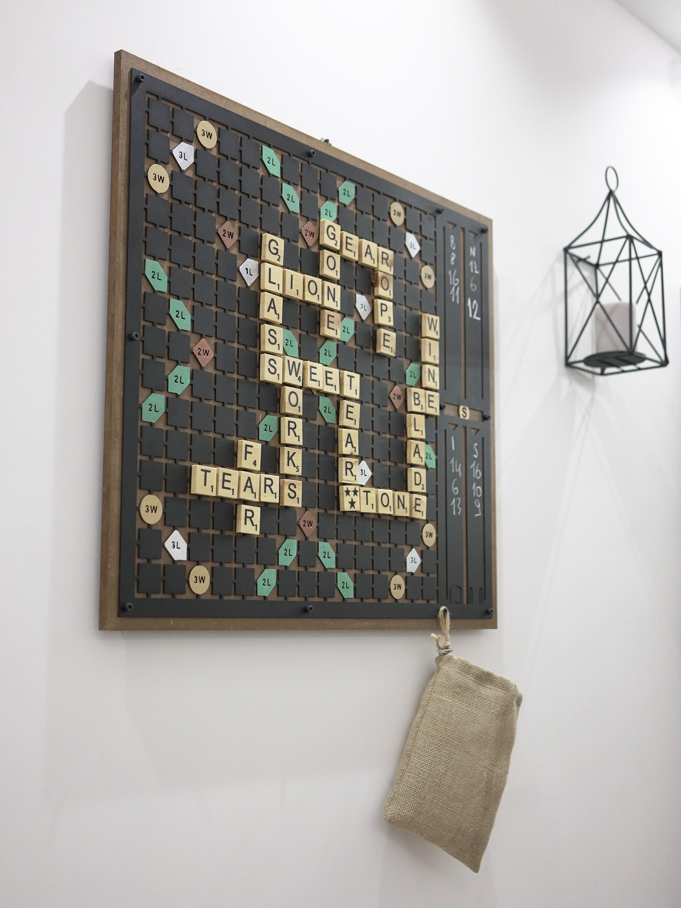 Wall Scrabble Game Board Play on Wall and Table Scrabble Tile Metal ...