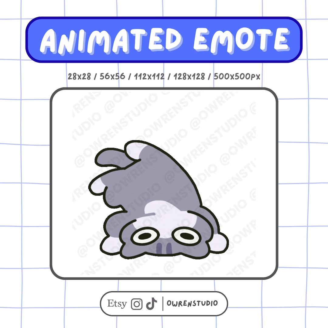 Animated Emote Grey Tabby Cat Headstand Acrobat, Funny Emote for Twitch ...