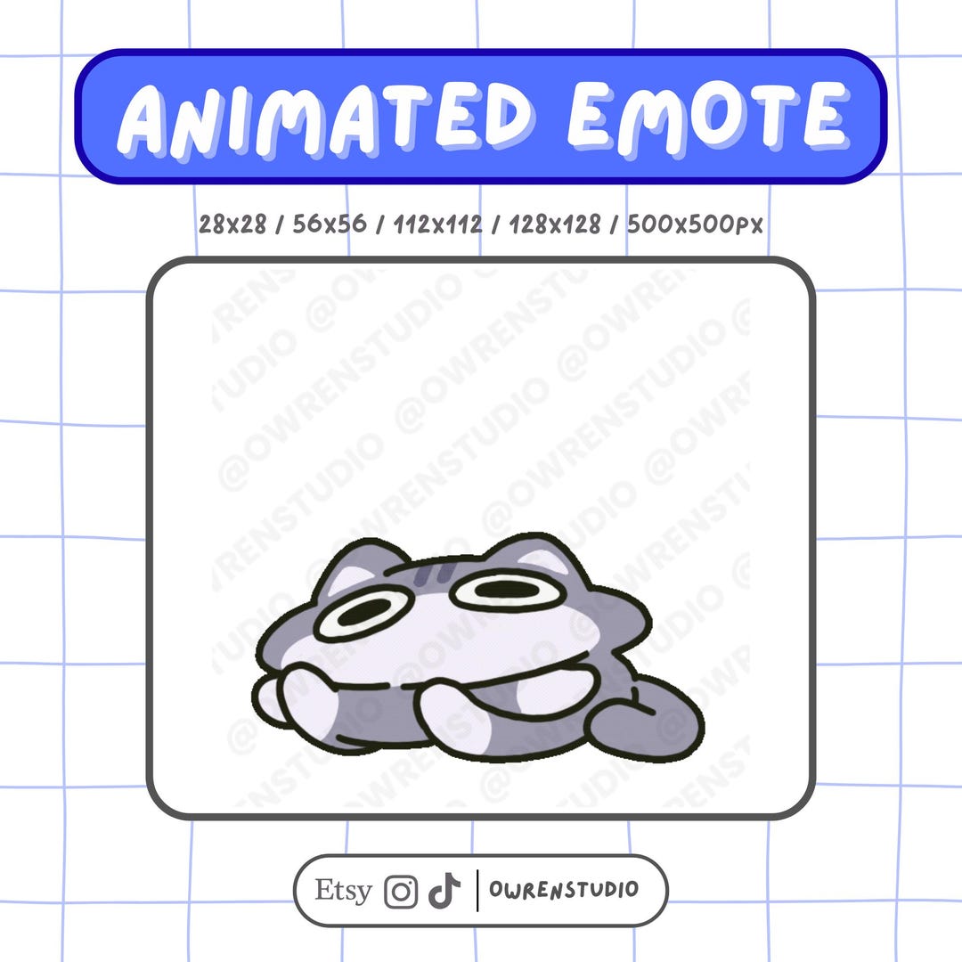 Animated Twitch Emote Squishy Cat, Grey Tabby Bouncing, Kawaii Discord ...