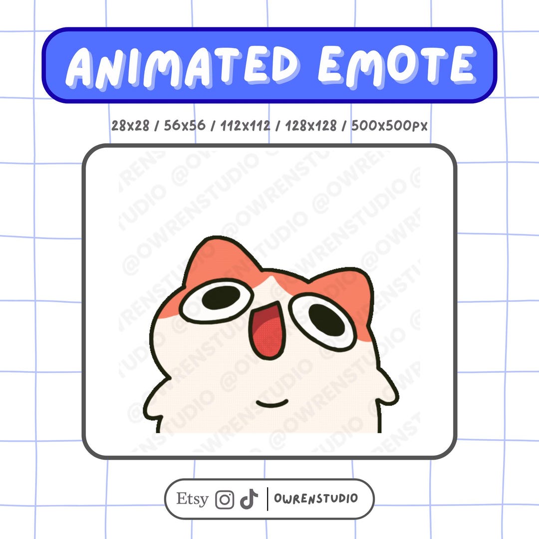 Animated Emote White Orange Cat Shocked and Shaking | Twitch and ...