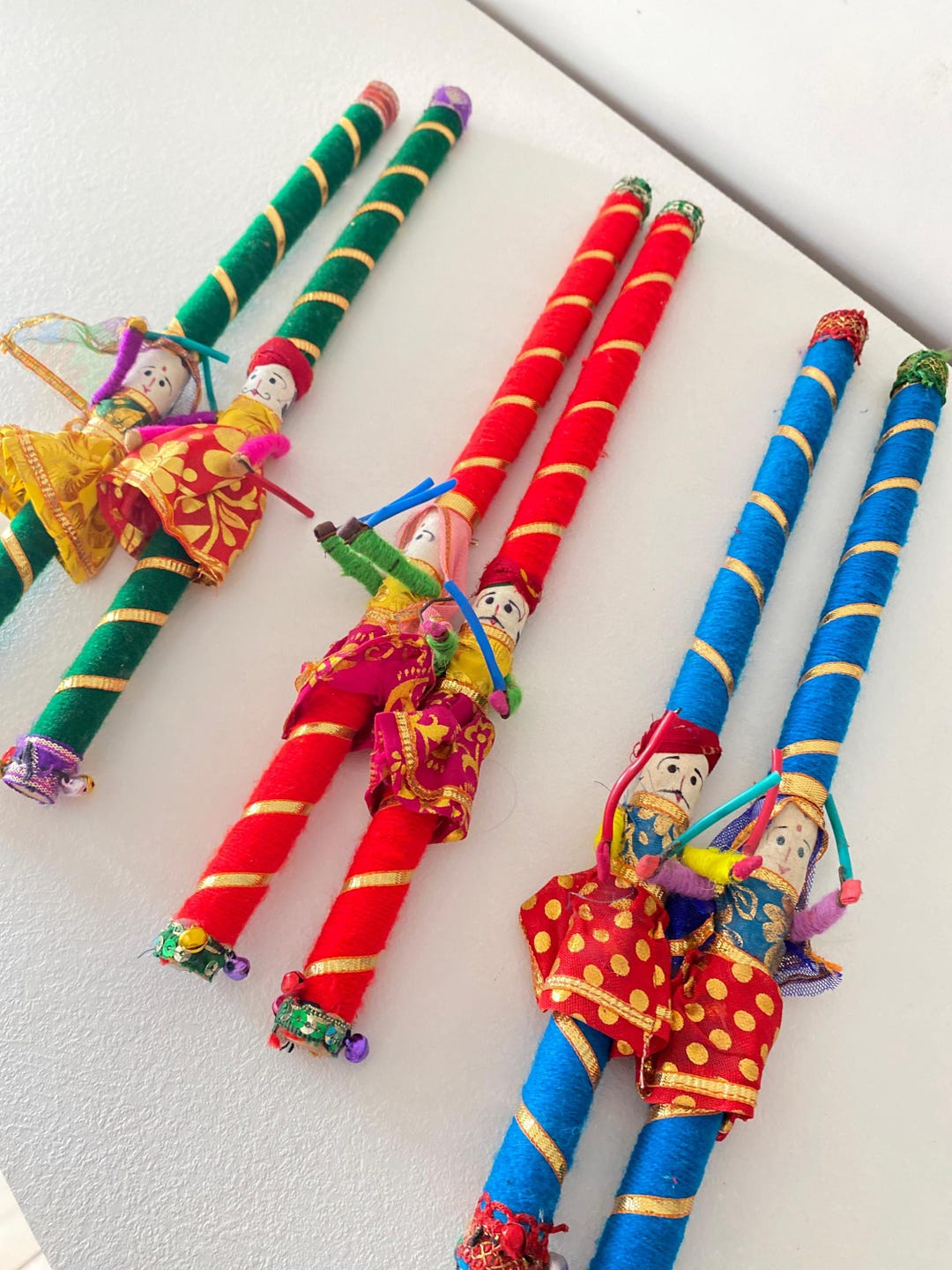 Couple Dandiya Sticks-indian Wedding-tassel Dandiya-wood Dandiya Sticks ...