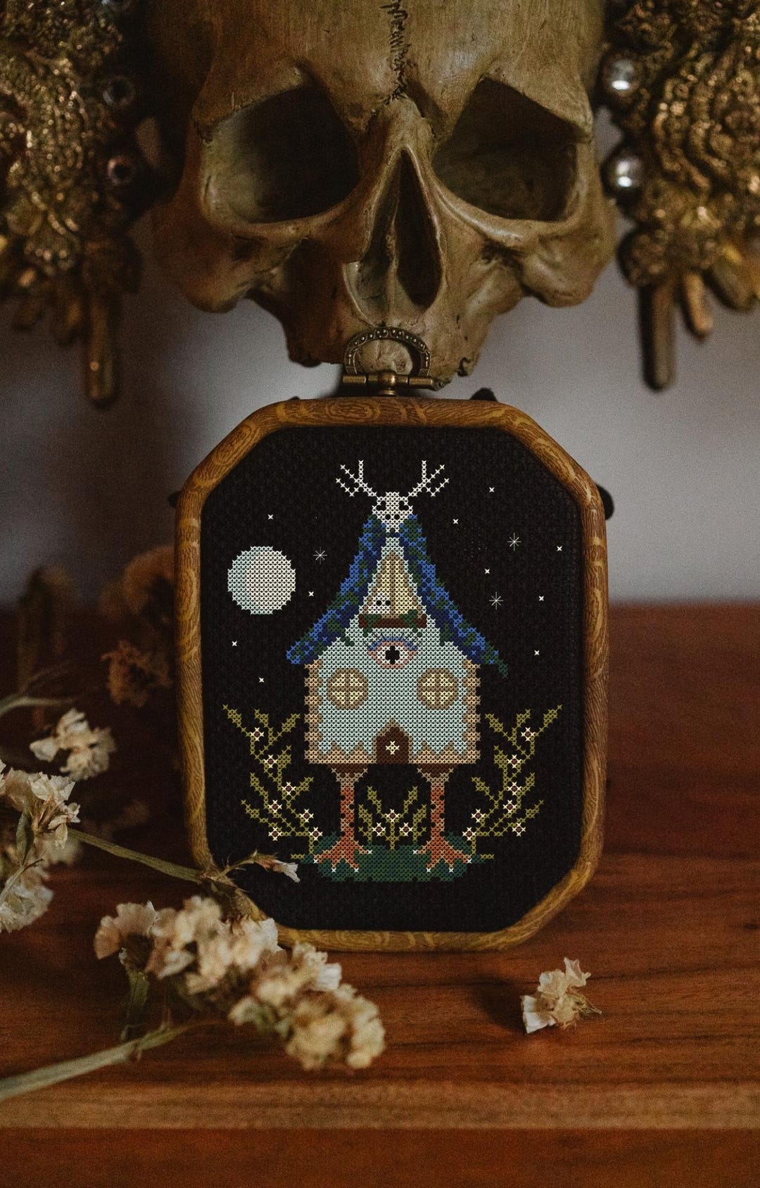 Baba Yaga Cross Stitch Pattern / Digital Download / Winter / Witch ...