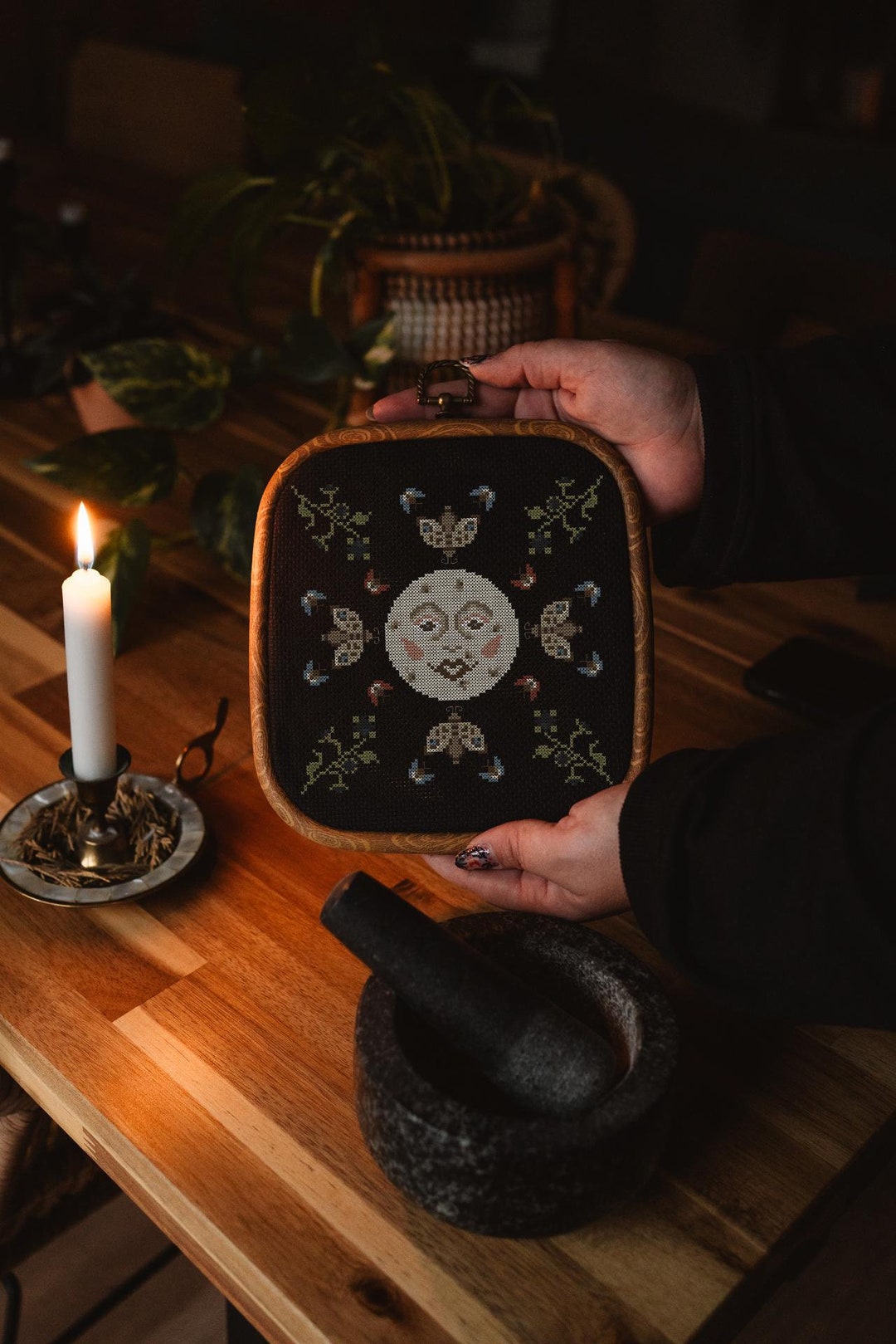 Full Moon Stitch Pattern / Digital Download / Winter / Moths ...
