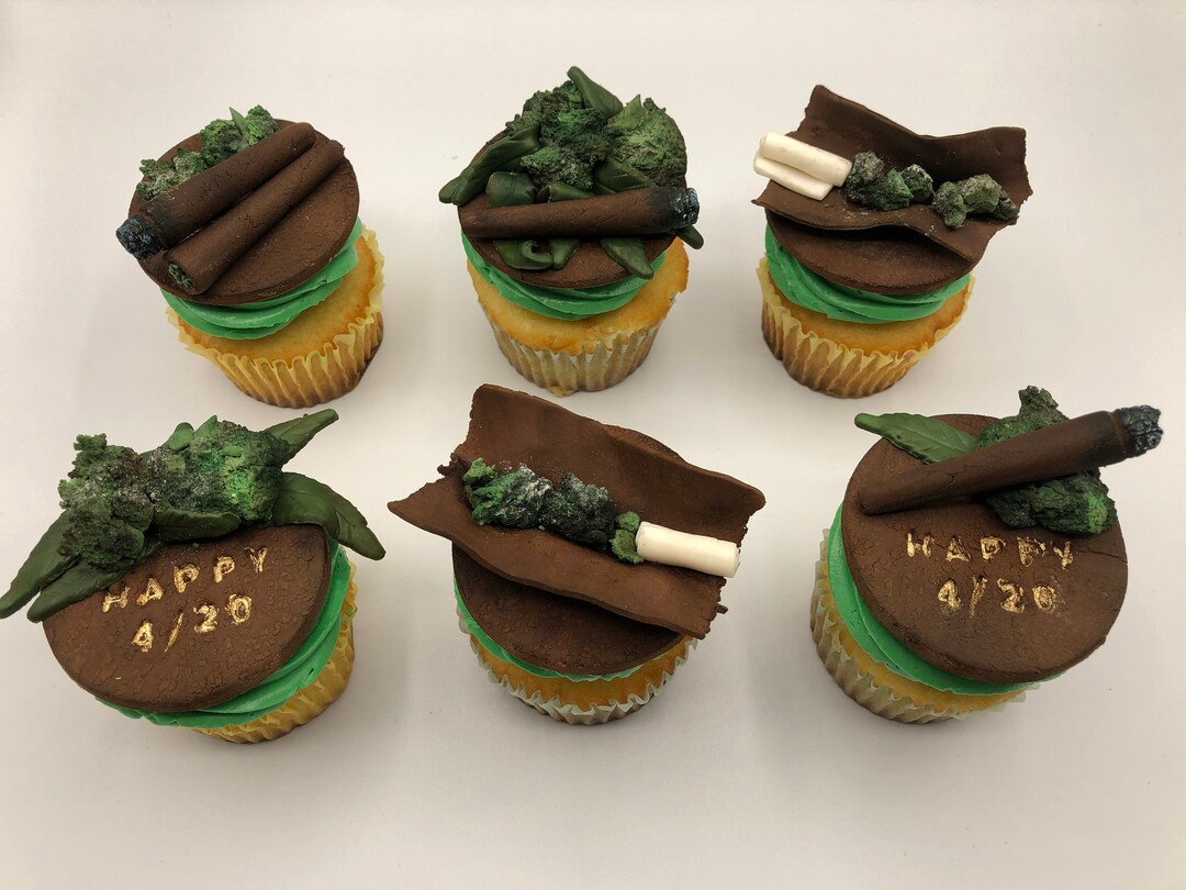 420 Cupcake Topper - Fondant Topper - Cupcake Decoration - 420 - Weed ...