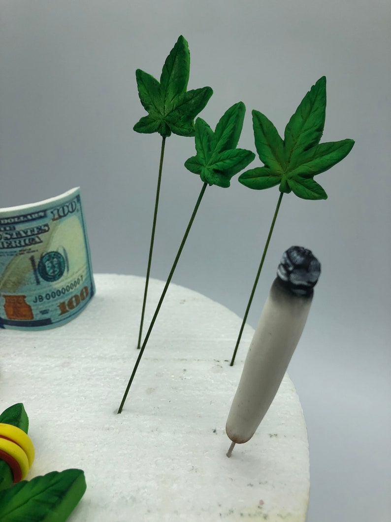 Weed Cake Decoration Cannabis Fondant Cake Decoration | Etsy