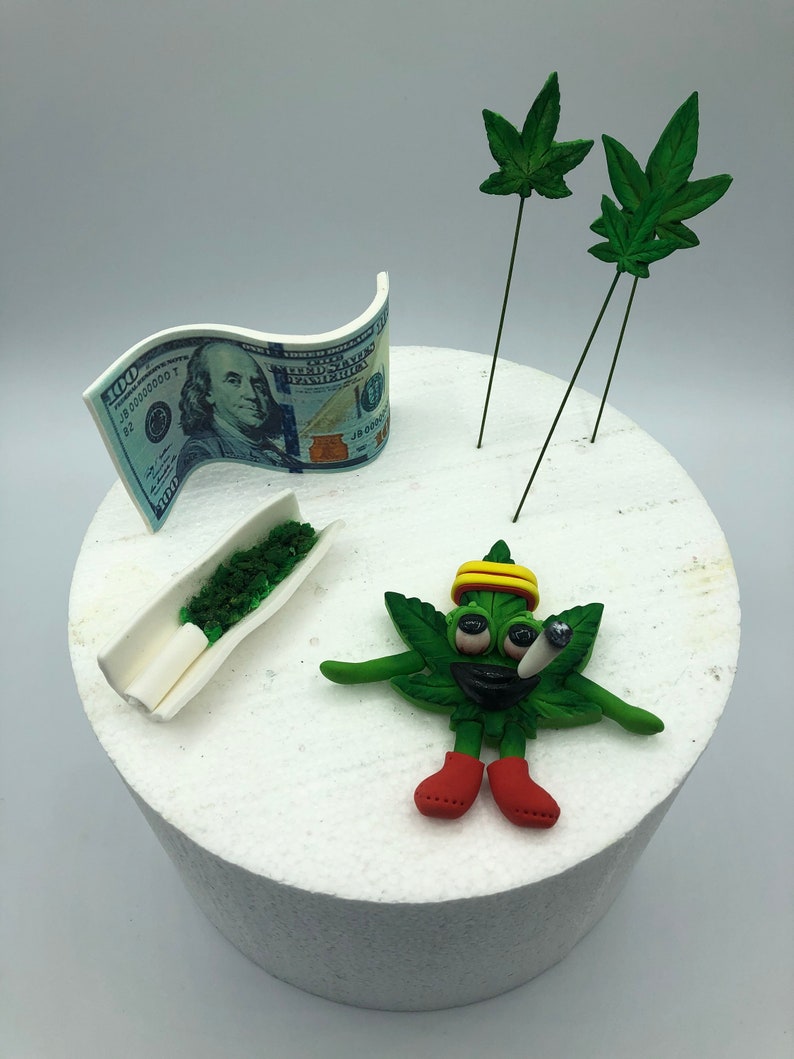 Weed Cake Decoration Cannabis Fondant Cake Decoration | Etsy