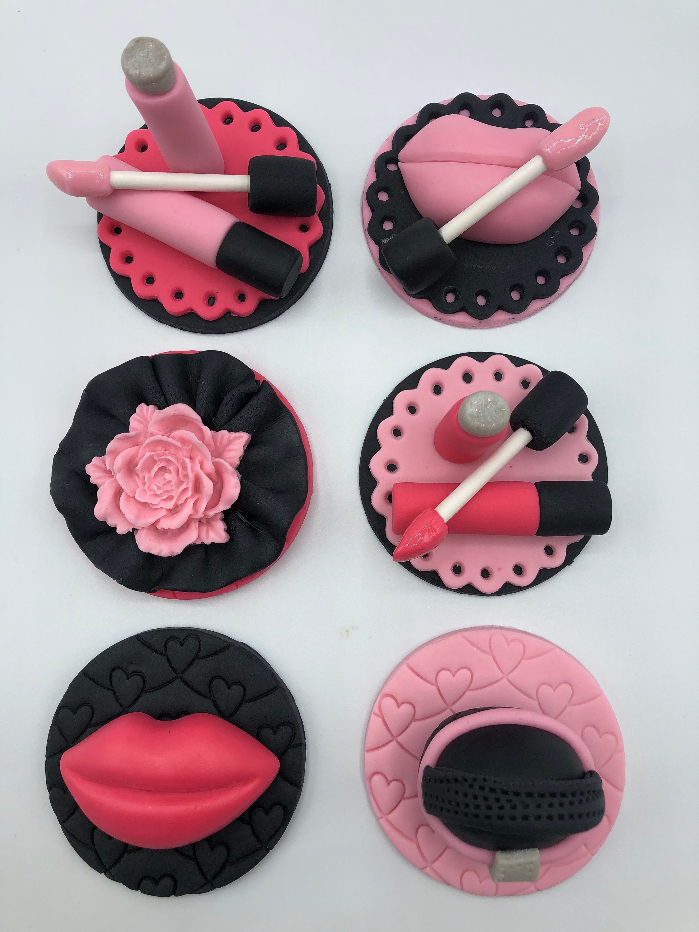 Makeup topper fondant topper lip gloss topper cupcake | Etsy