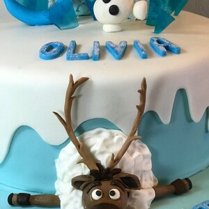 Frozen Cake Topper Set – Olaf, Sven, Custom Name & Age - Etsy