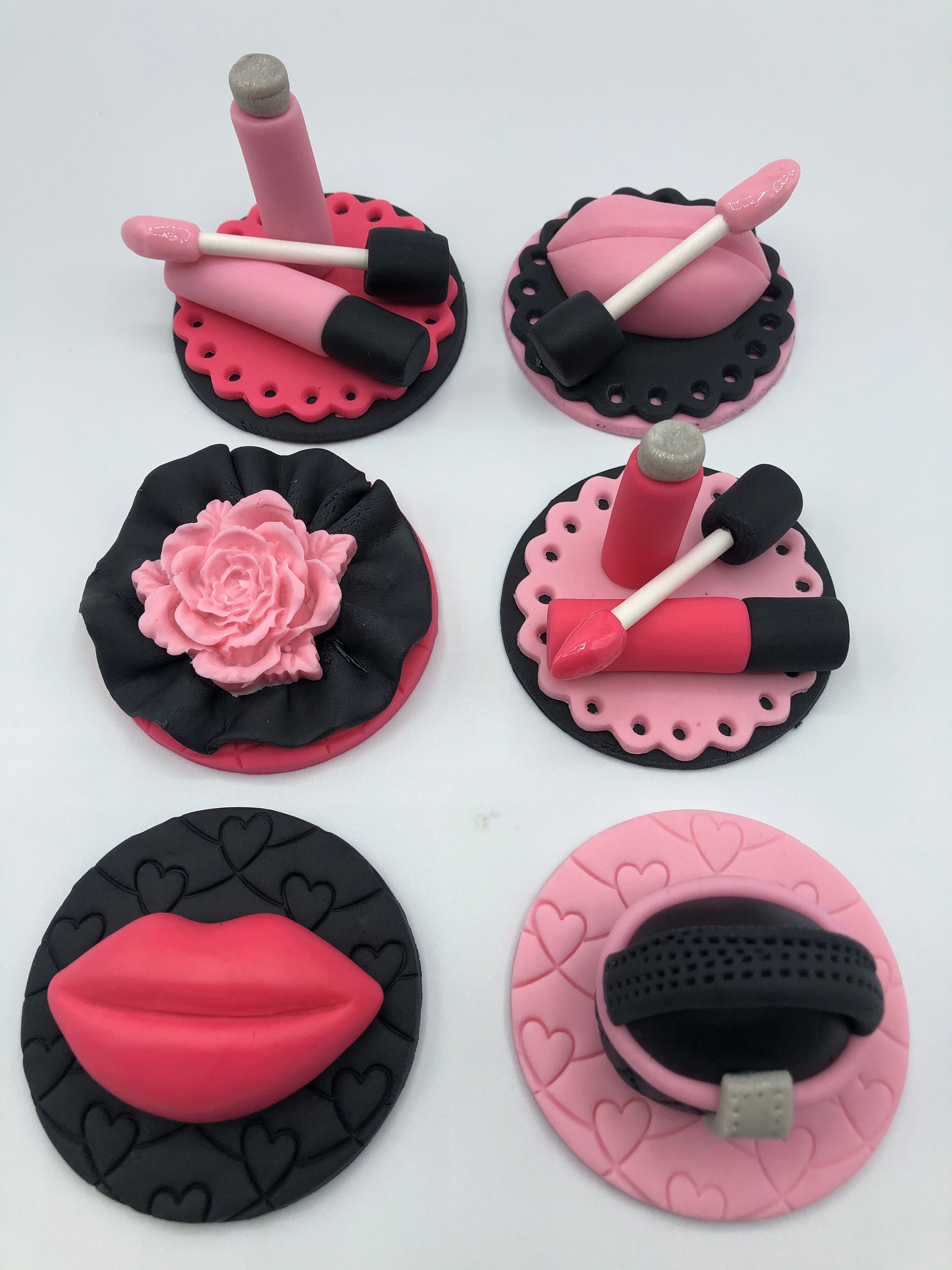 Makeup Topper - Fondant Topper - Lip Gloss Topper - Cupcake Topper ...
