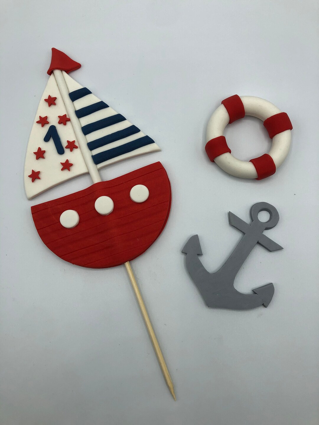 Nautical Cake Decoration Set - Sailor Boat Cake Topper - Nautical ...