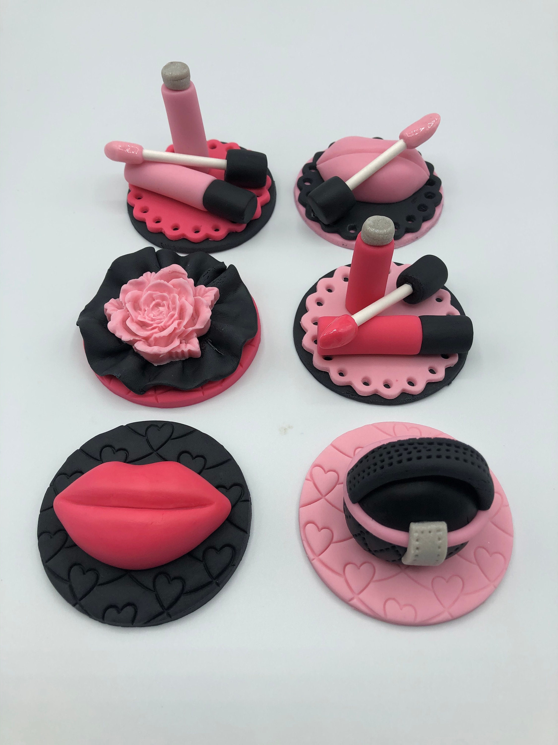 Makeup topper fondant topper lip gloss topper cupcake | Etsy