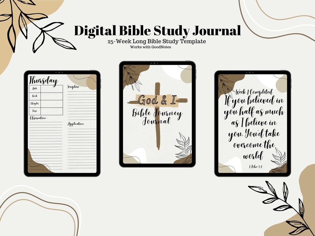 God and I Bible Journey Journal - Digital Bible Study Notebook for ...