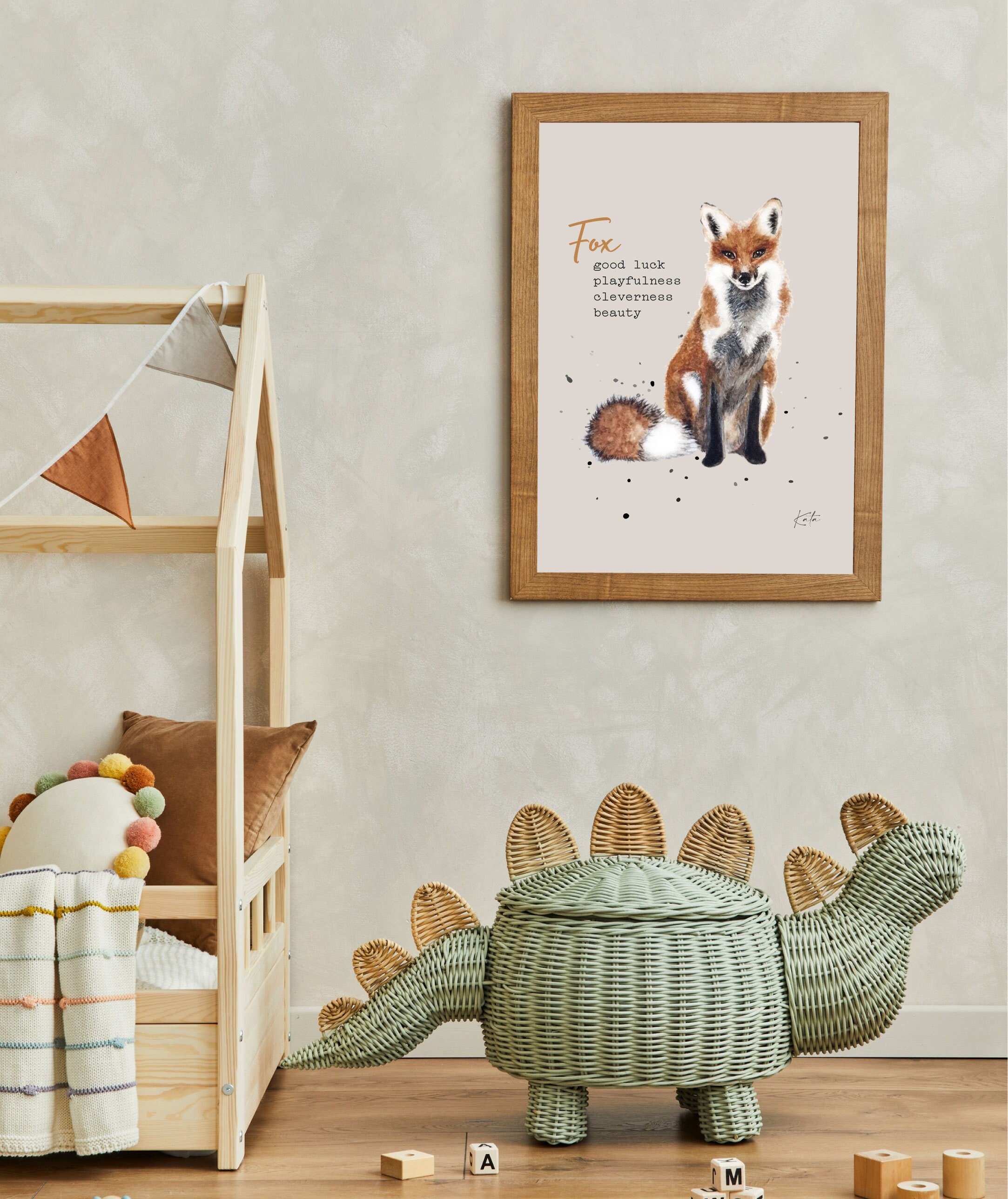 FOX Print, Boho Bedroom Decor, FOX Wall Art Printable, Downloadable FOX ...