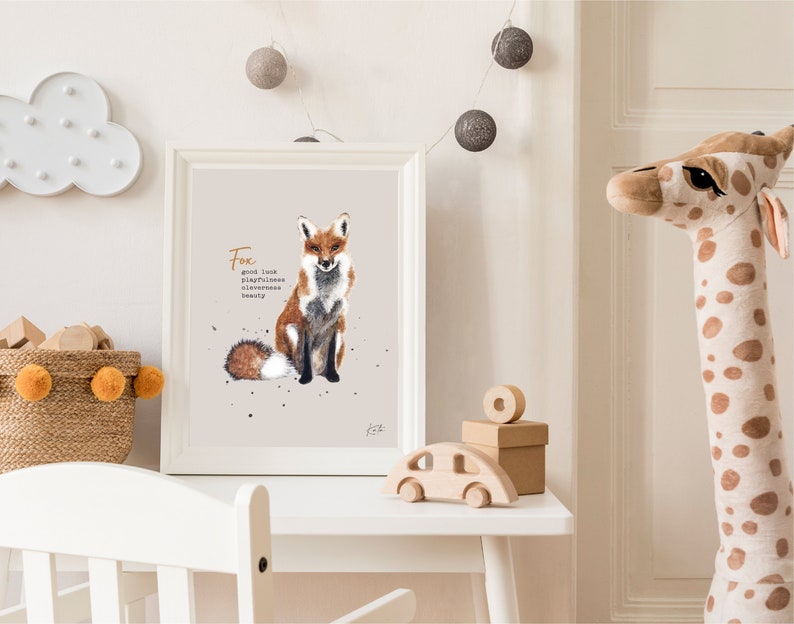 FOX Print, Boho Bedroom Decor, FOX Wall Art Printable, Downloadable FOX ...