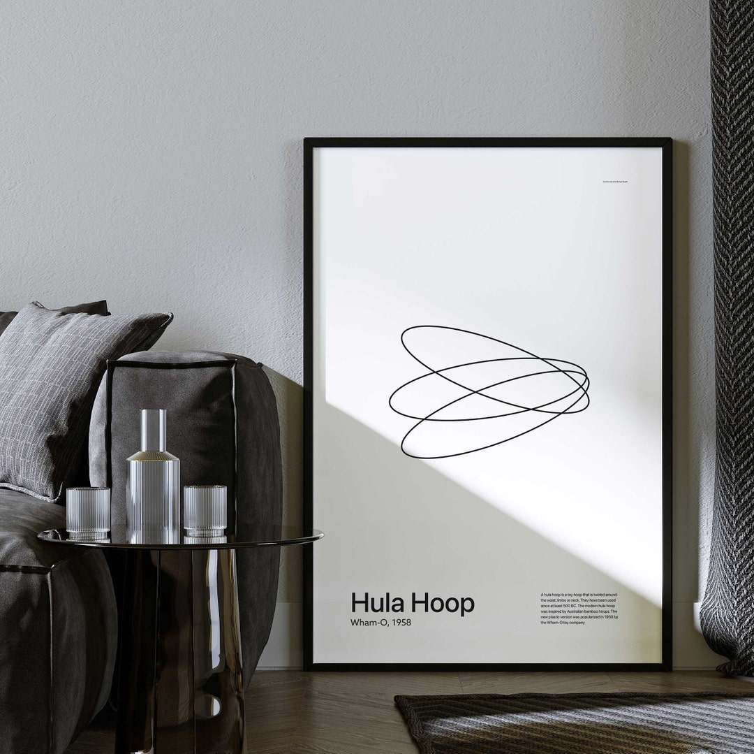 Minimalist Hula Hoop Art Print, Modern Geometric Shapes (digital ...