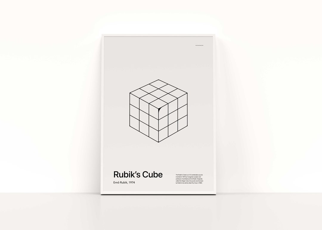 Modern Rubik's Cube Game Poster, Clean Poster, Ernő Rubik, Magic Cube ...