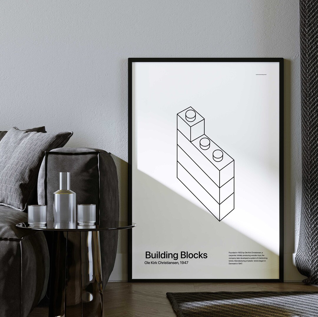 Downloadable Minimalist Printable Art, Modern Building Block Poster ...