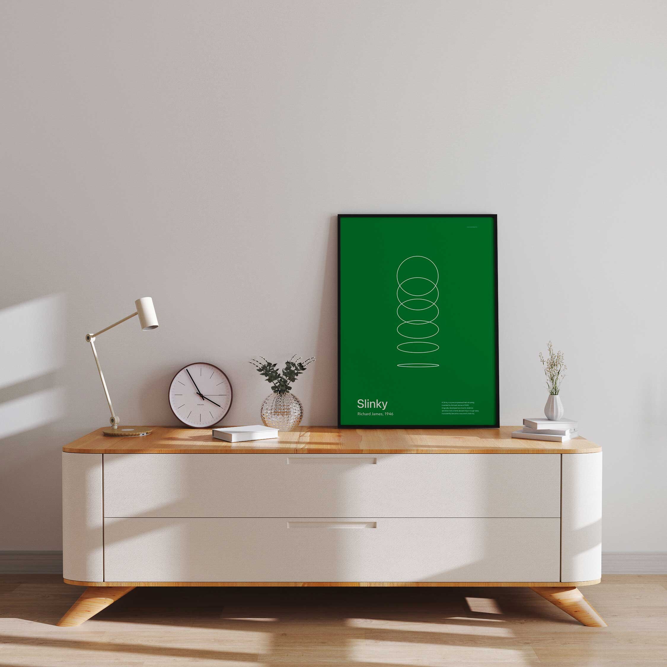 Modern/implicit Slinky Game Poster, Green, Minimalist Poster, Geometric ...