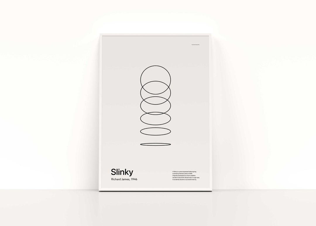 Modern/implicit Slinky Game Poster, Black & White, Minimalist Poster ...
