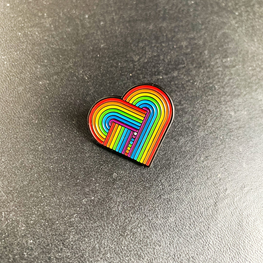 Pride Enamel Pin, LGBTQ Heart Pin, Pride Enamel, Lgbtq Jewelry Brooch ...